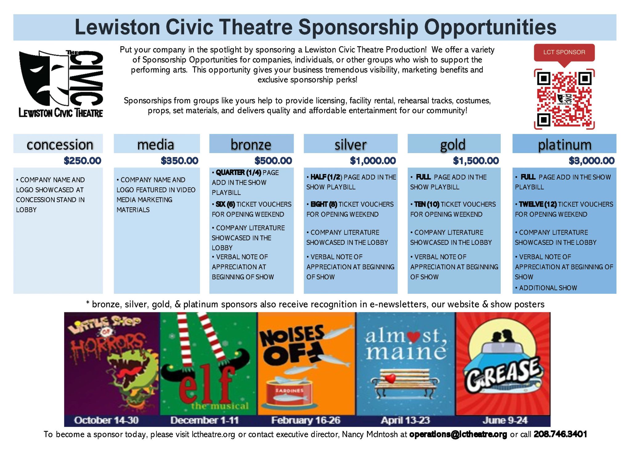 Sponsorship Opportunities | Lewiston Civic Theatre